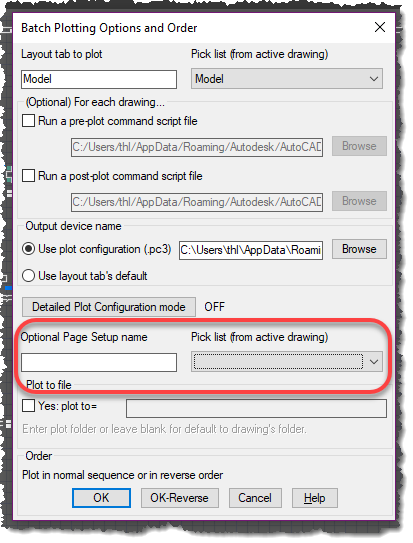 ACADE 2017 - Plot Project doesn't follow plot settings for MS Tab ...
