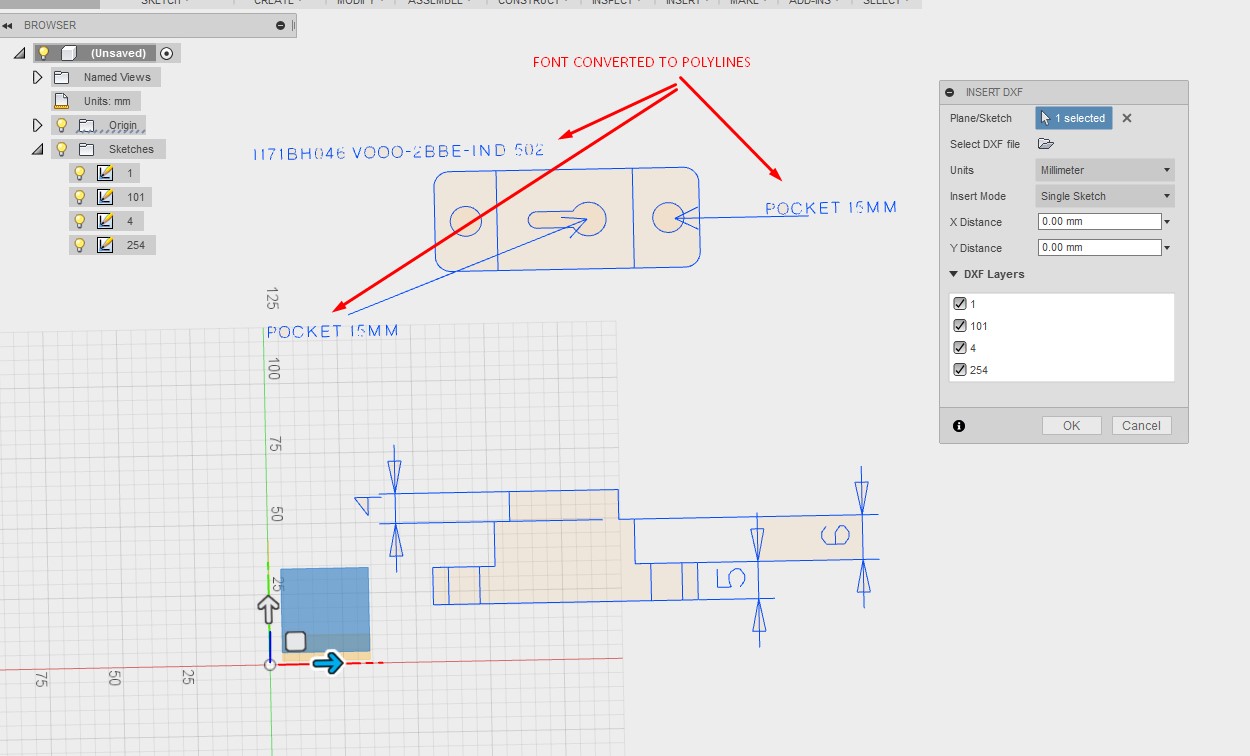 Importing DXF with hidden layers, how to show the hidden content ...