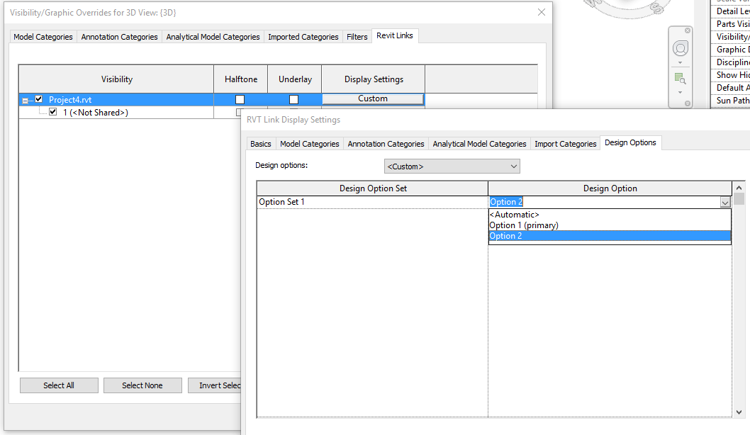 Solved Multiple Design Options In Same View With Linked Rvts Autodesk Community