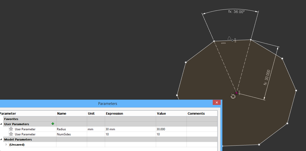 Solved: Polygon Radius and Sides Defined by User Parameters? - Autodesk Community