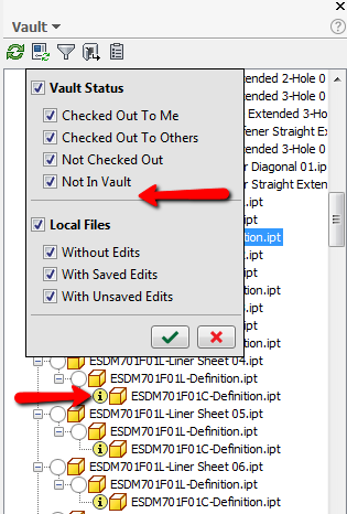 Filter for "Not the expected Revision" in Inventor Vault View - Autodesk Community