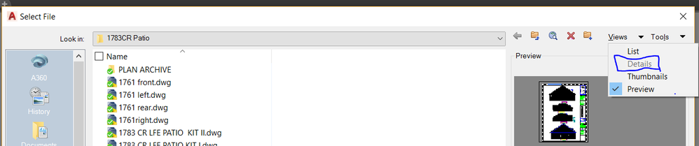 Solved: File Selection Dialog Boxes missing detail list option - Autodesk Community