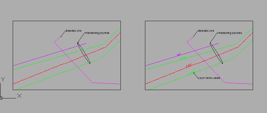 Solved: Intersecting polylines to be select and Layer name to Label with same layer name ...