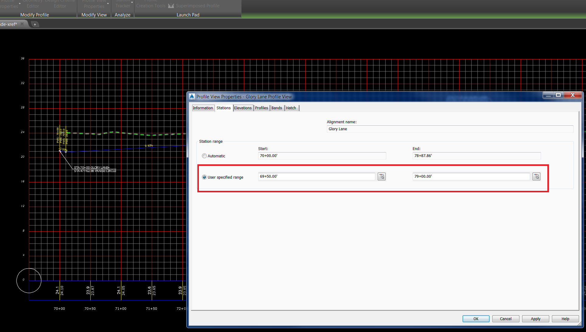 Solved: surface profile station range - Autodesk Community