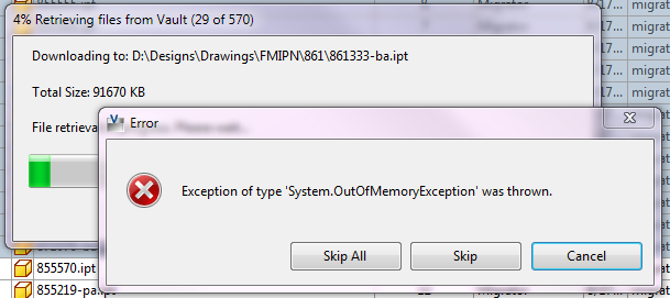 Get/Checkout gives System.OutOfMemoryException - Autodesk Community