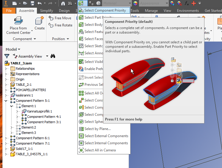 Component priority selection should do what it's told to do - Autodesk Community