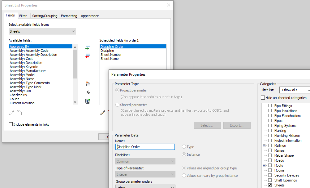 Solved: Grouping Schedules - Autodesk Community