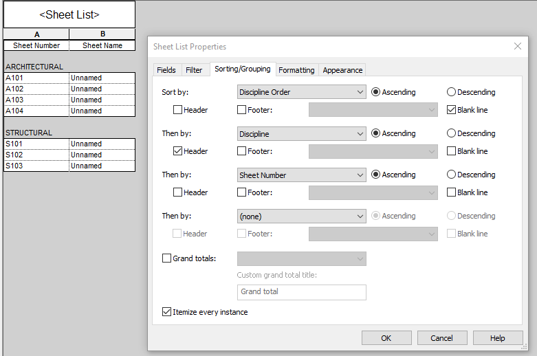 Solved: Grouping Schedules - Autodesk Community