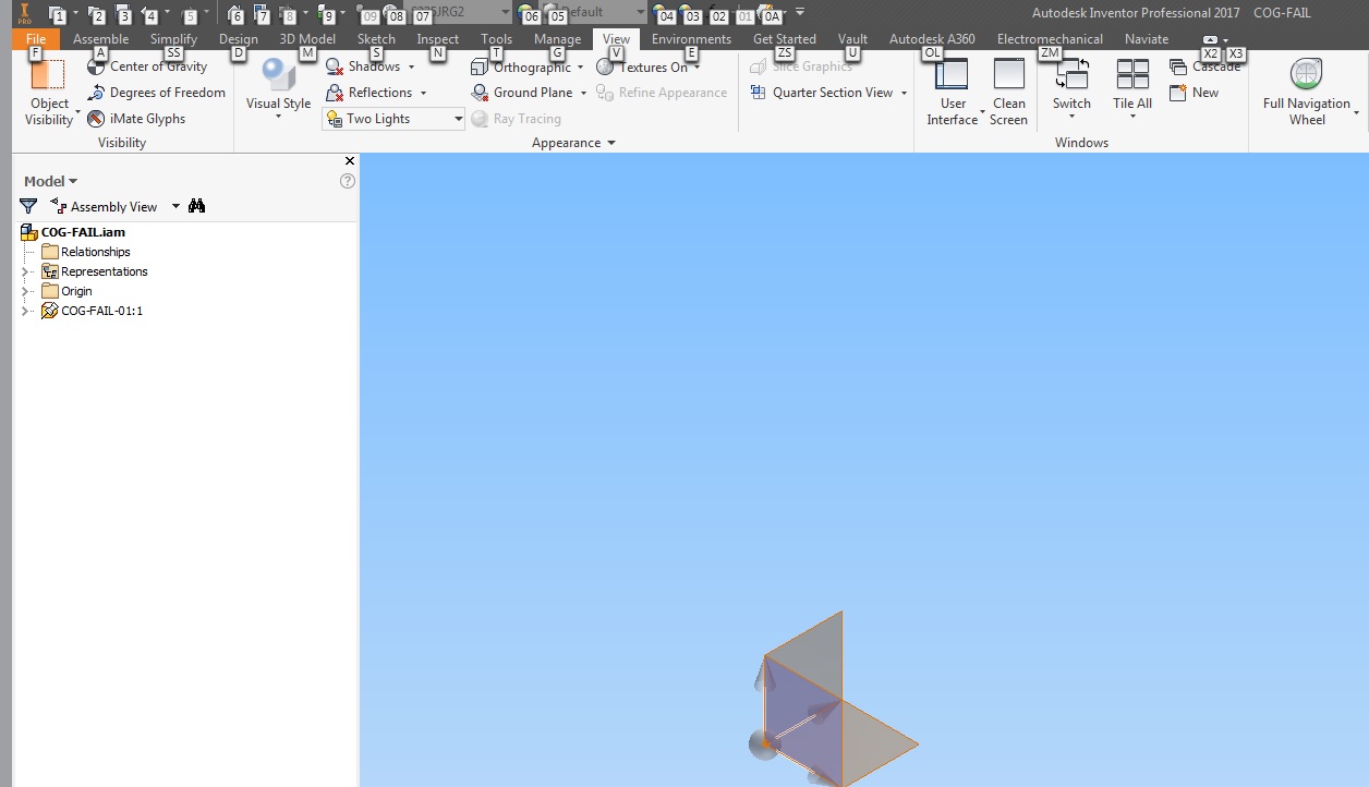 Center of Gravity - Failure - Always visible at assembly file ...