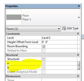 Solved: Project Parameter for Slab Edge does not show in properties dialog!!??? - Autodesk Community