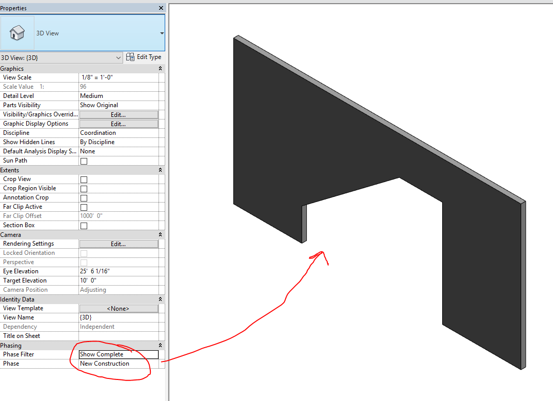 Solved: Non-rectangular wall opening in new construction phasing ...