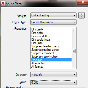 Changing dimstyle of all dimensions with a specific precision ...