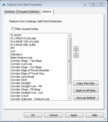 Feature Line Split Point Resolution - site hierarchy not being followed ...