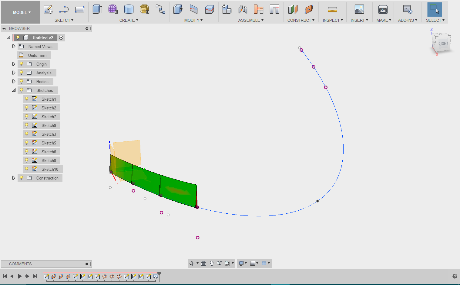 Solved: Extrude 3D spline with a taper angle - Autodesk Community