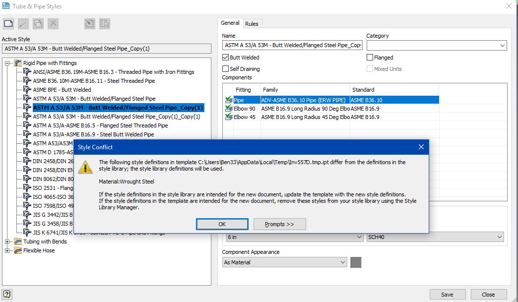 Pipe and tube custom style - Autodesk Community