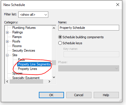 Solved: Property Line in schedule - Autodesk Community