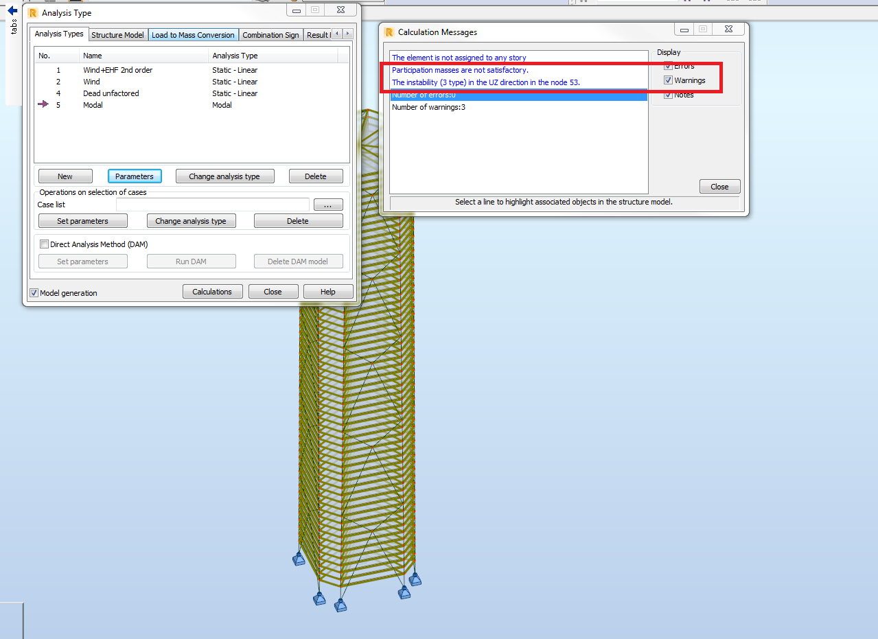 Tall Steel Building- Modal Analysis- Modal shapes show '0' - Autodesk ...