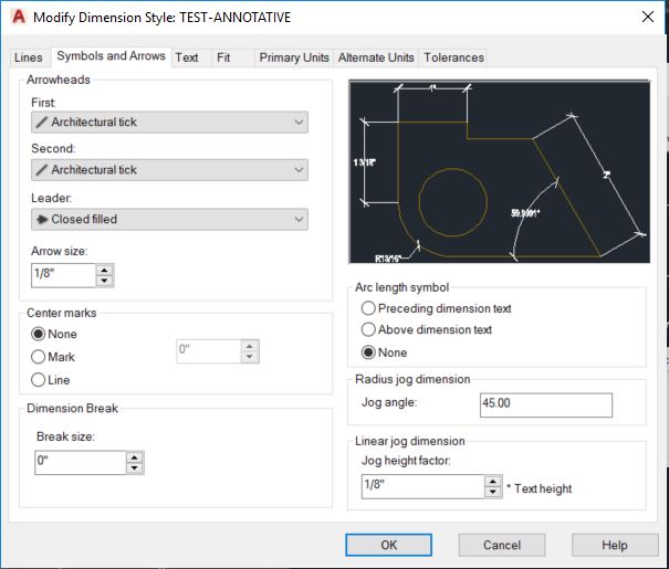 Solved: AutoCAD - trying to adjust dimension Jog - Autodesk Community
