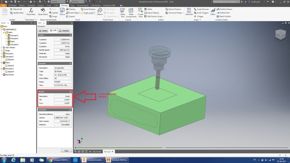 Request for 5 Axis tool position like in Inventor HSM - Autodesk Community
