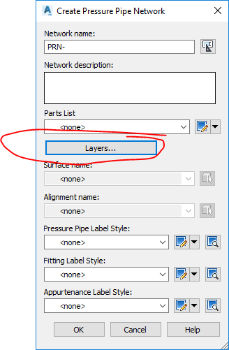 Solved: Set Default layers at 'Create Pressure Pipe Network'? - Autodesk Community