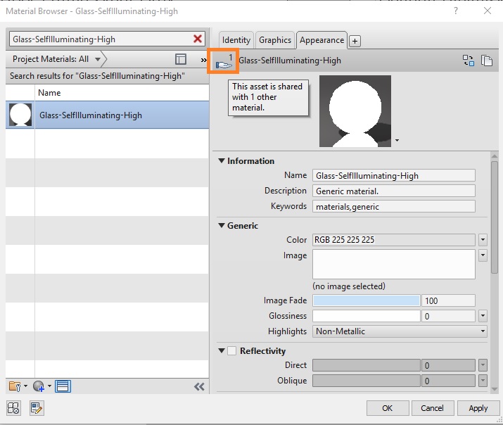 Let us find what Material uses particular Material Appearance Asset ...