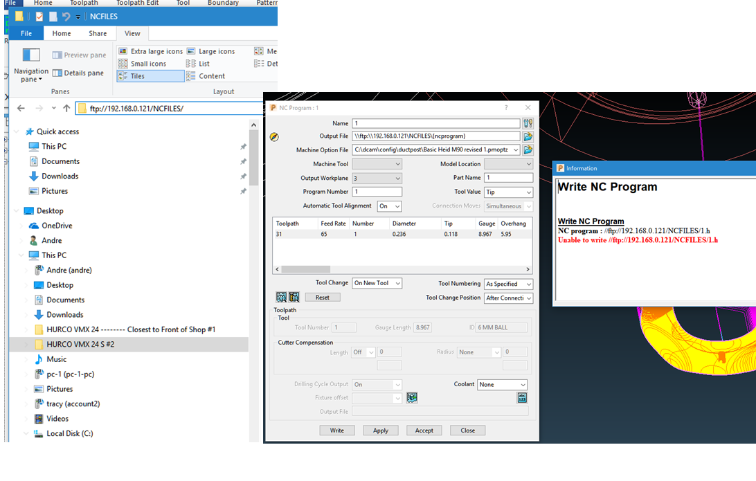 wirete ncprogram using the ftp machine option file. - Autodesk Community