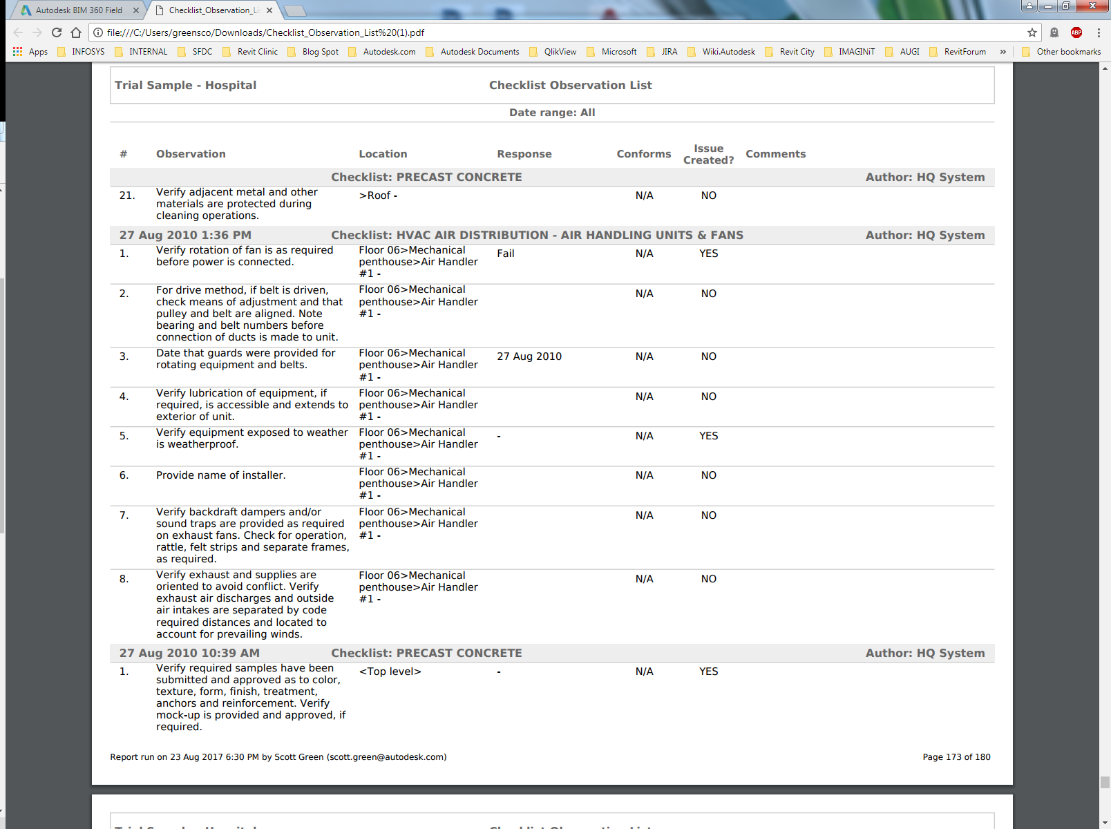 report-checklist-observation list- No Location - Autodesk Community