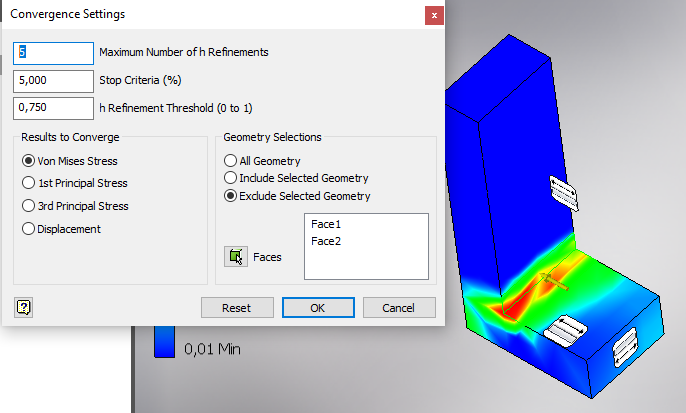 Inventor 2018 FEA Convergence plot not working - Autodesk Community