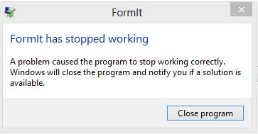 Solved: FormIt 360 has stopped working - Autodesk Community