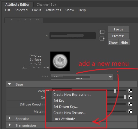 maya AttributeEditor Add New Menu - Autodesk Community
