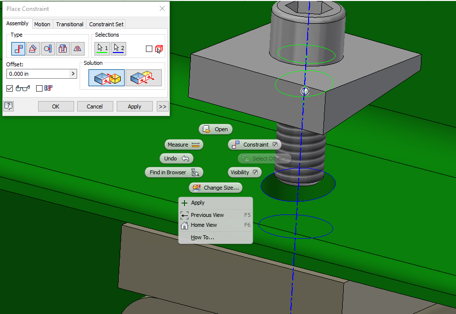 Solved: Bug in right click menu during constraining. - Autodesk Community