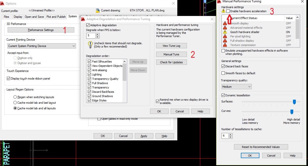 AutoCAD and 3dsMax not smooth when working but render very fast ...