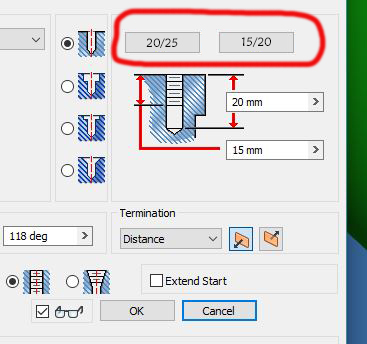 Standard thread/hole depth - Also Standard Counter bore size ...