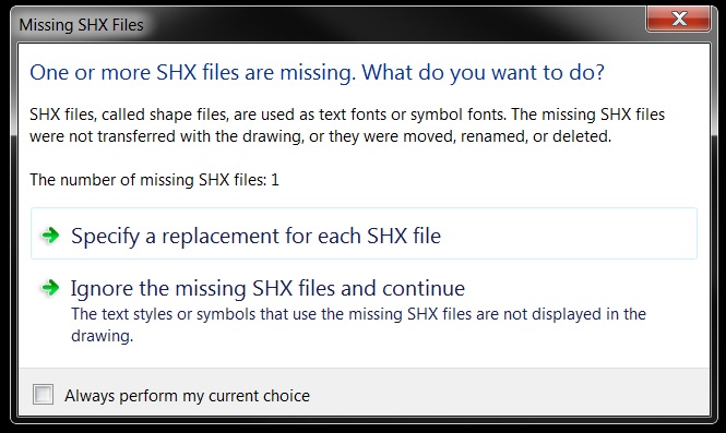 Solved One Or More Shx Files Are Missing What Do You Want To Autodesk Community