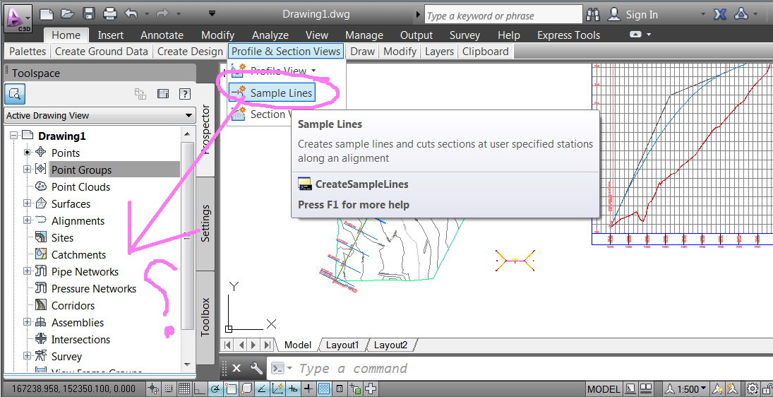 Why the sample lines don’t appear on the prospector? - Autodesk Community