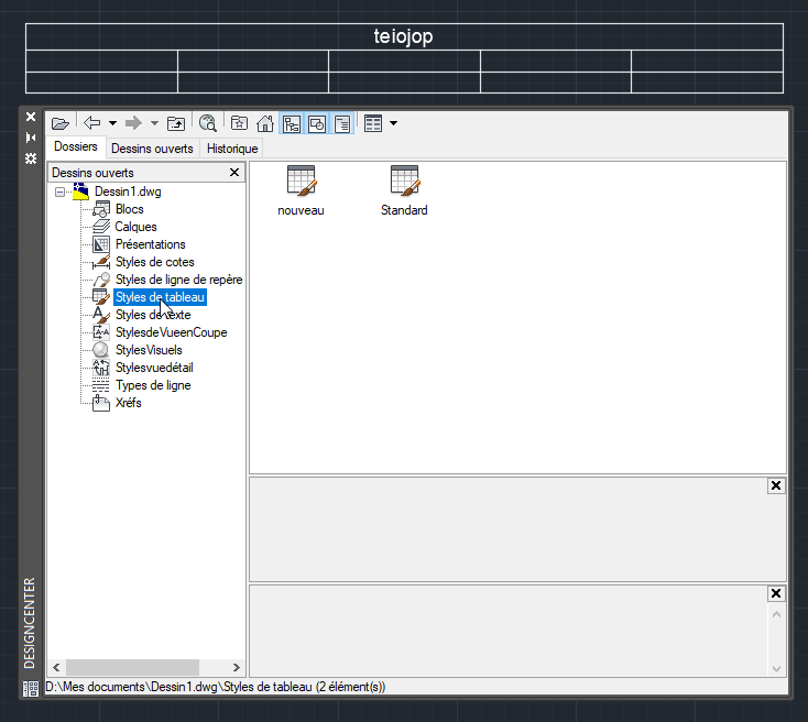 Solved: DesignCenter and TableStyle in ACE - Autodesk Community