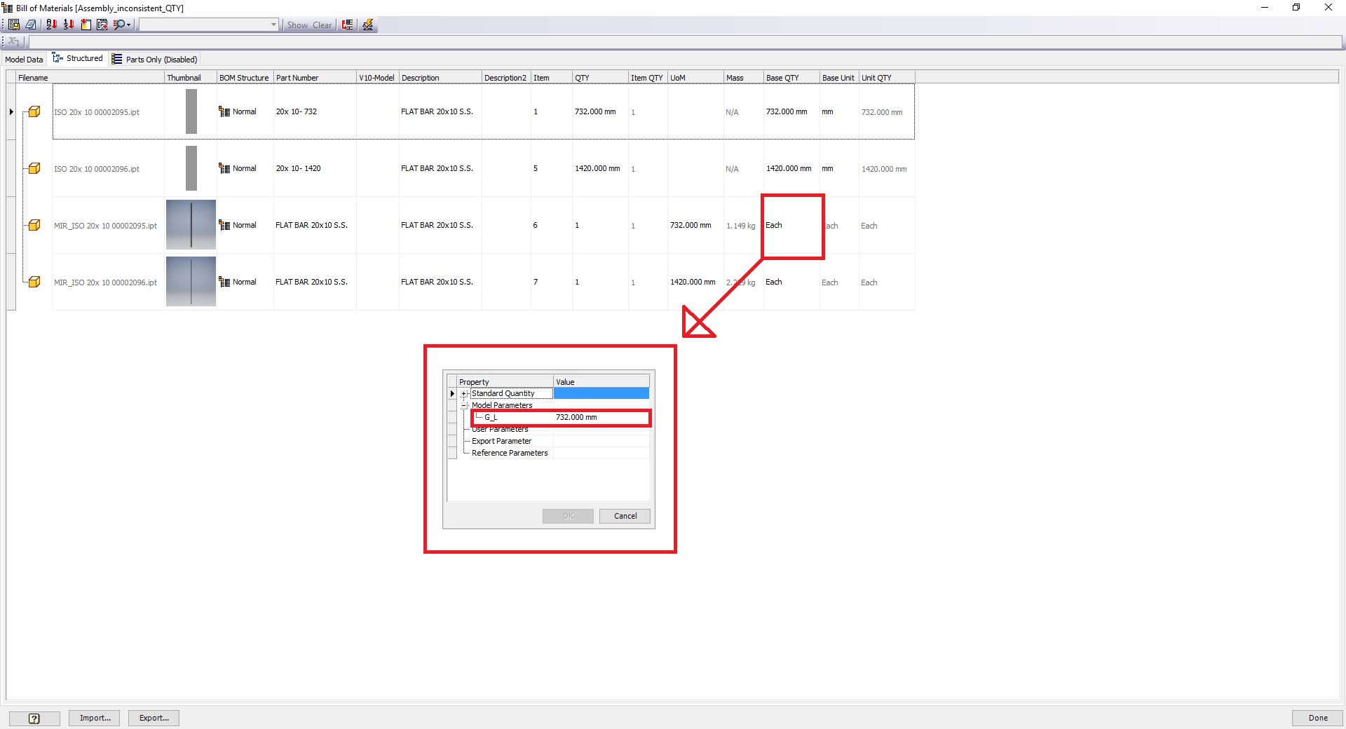 Solved: BOM QTY doesn't match. Error. - Autodesk Community