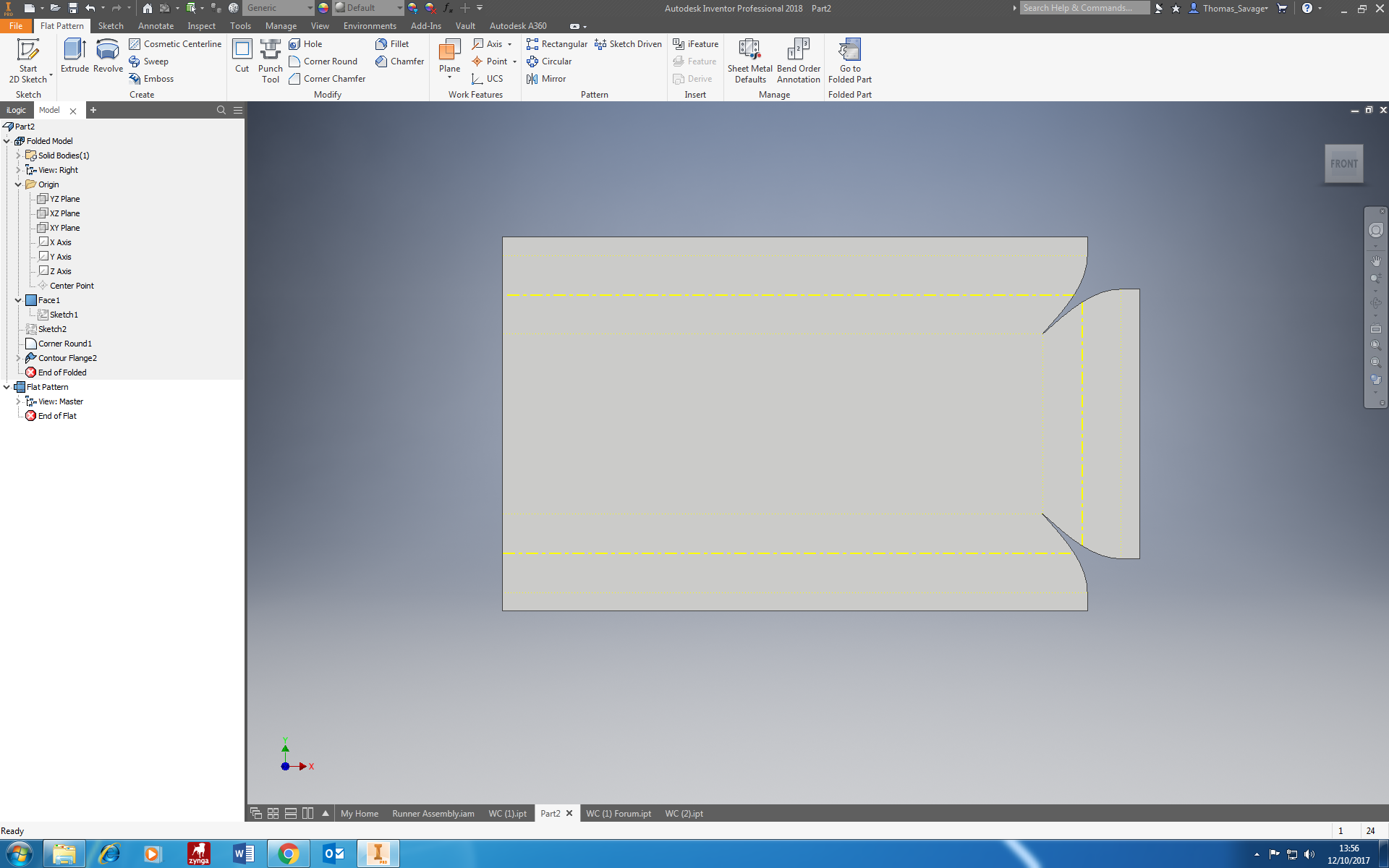 Solved: Flat pattern of two flanges intersecting - Autodesk Community