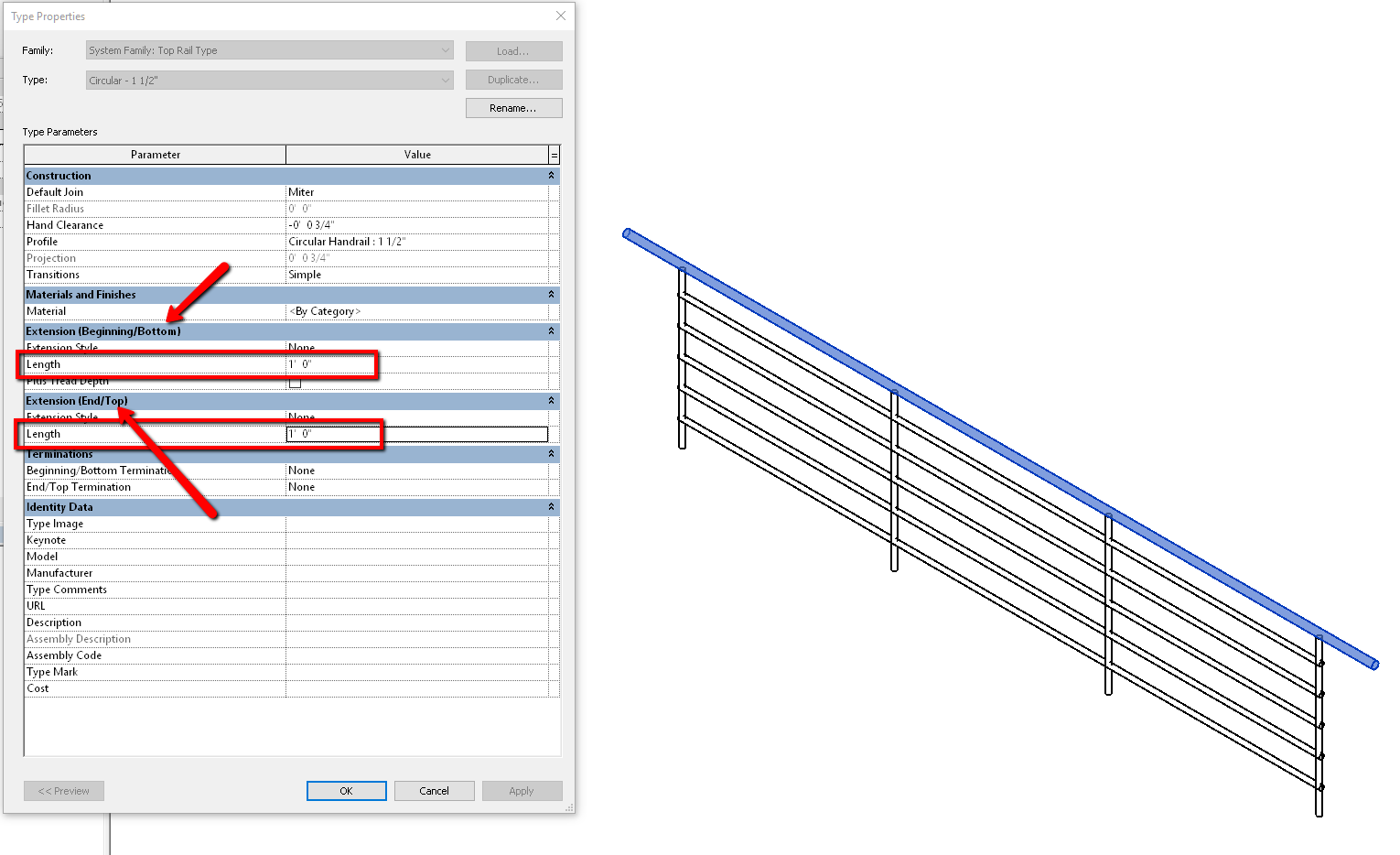 Railing: Non continuous railing shorter than top rail - Autodesk Community