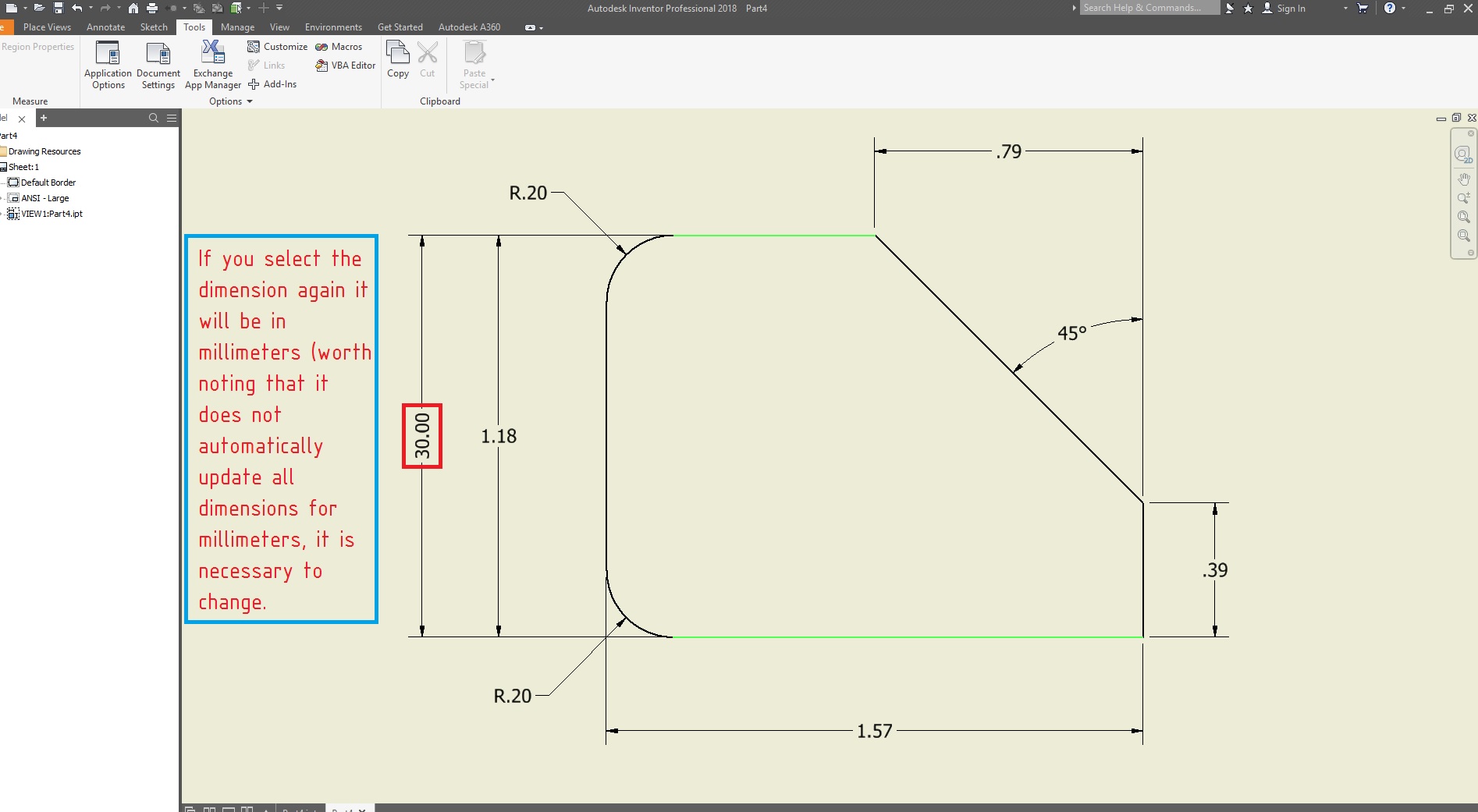 Solved: Display metric holes in english drawing files - Autodesk Community