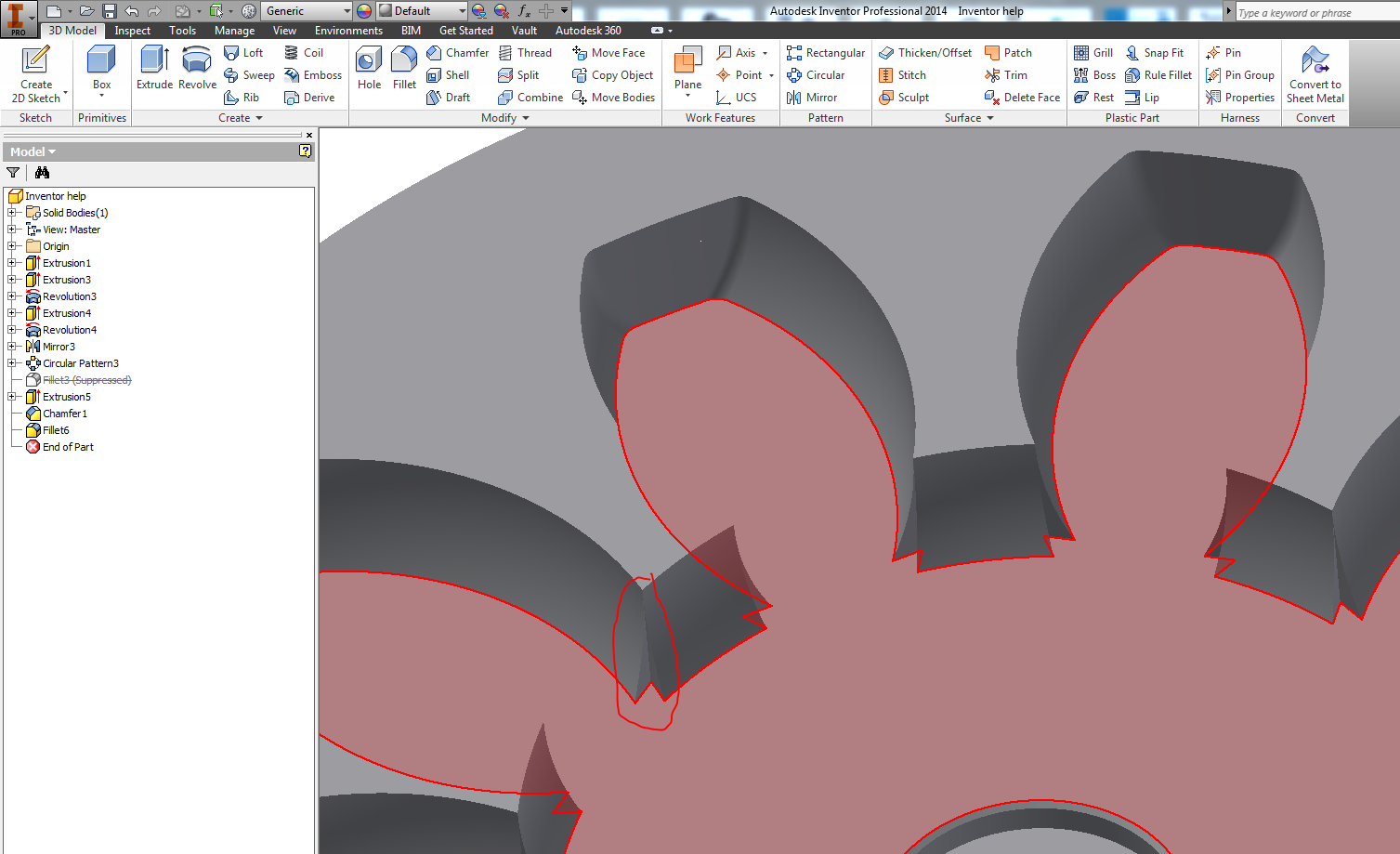 Solved: How to get two curved features to meet on one curved line ...