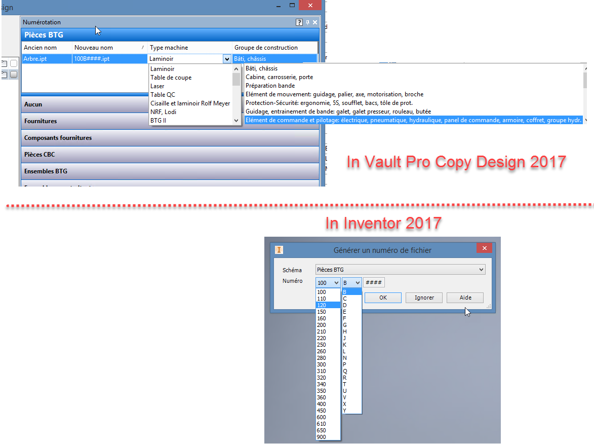 Improve the display of numbering scheme lists in Vault Copy Design ...