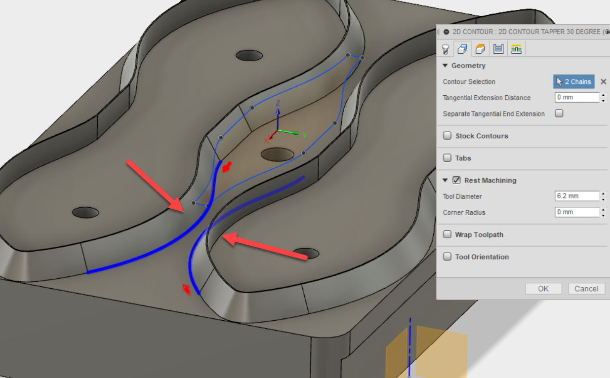 Solved: 2D contour with 0.5mm stepdown, is milling straight from -3.0mm - Autodesk Community