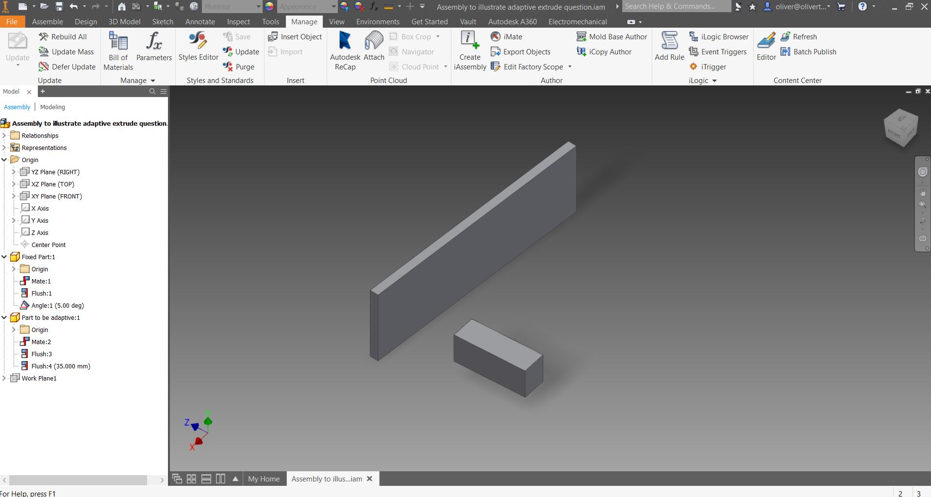 Solved Adaptive Extrude Feature Not Updating Autodesk Community