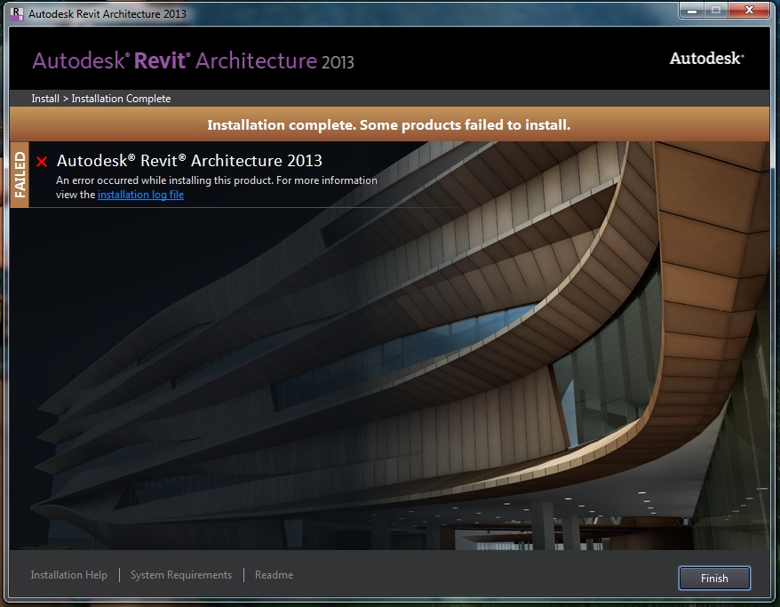 Autodesk Revit Architecture 2013 installation error - Autodesk Community