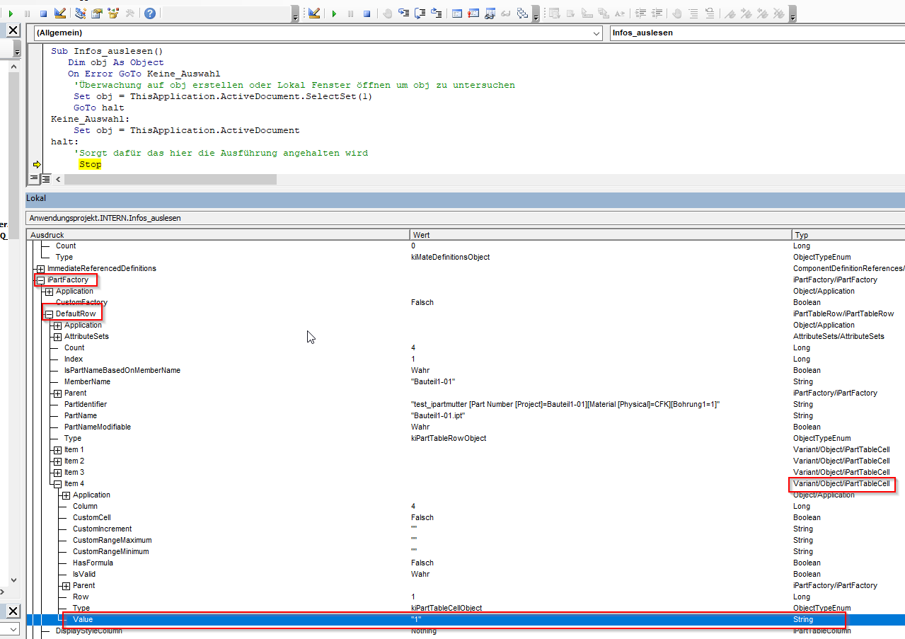 Gelöst: iLogic/VBA: Über eine Regel den wert einer Zelle in einer iPart Zeile ändern - Autodesk ...