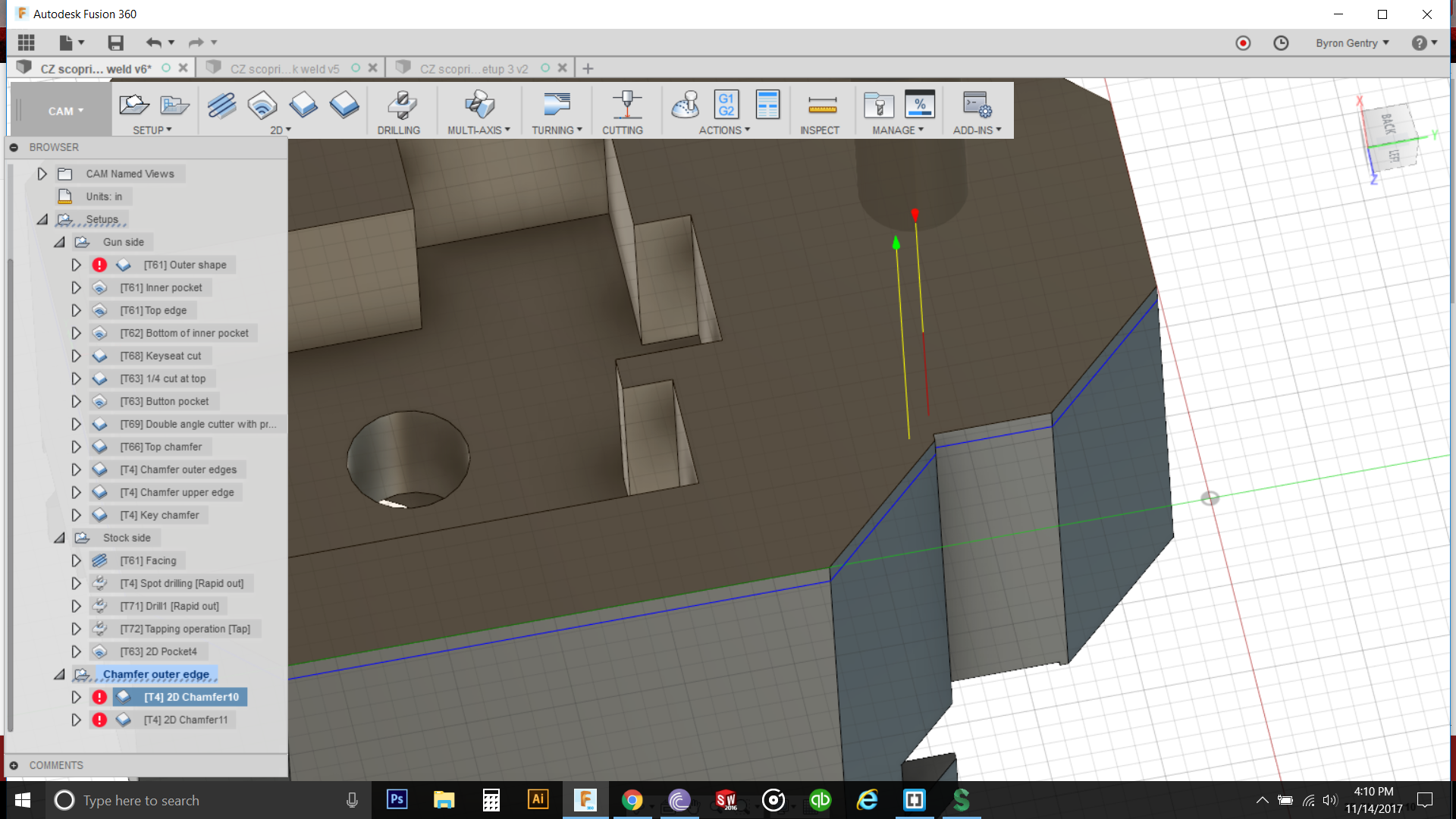 Solved: 2d chamfer plunging into stock - Autodesk Community