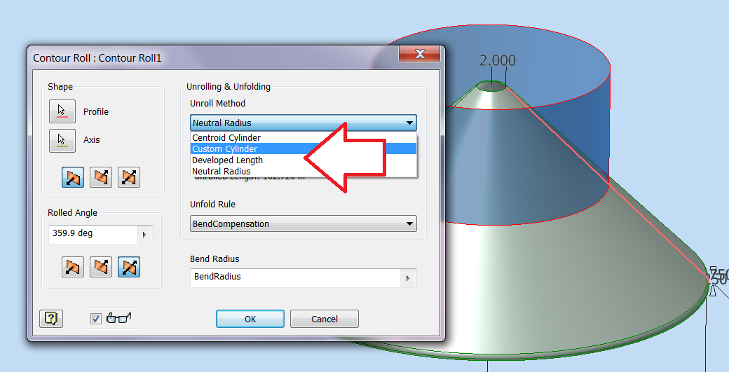 Flattening a Cone with Knuckle - Autodesk Community