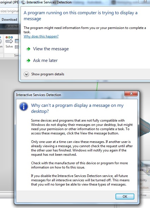 "Interactive services detection" pop up,when solve - Autodesk Community