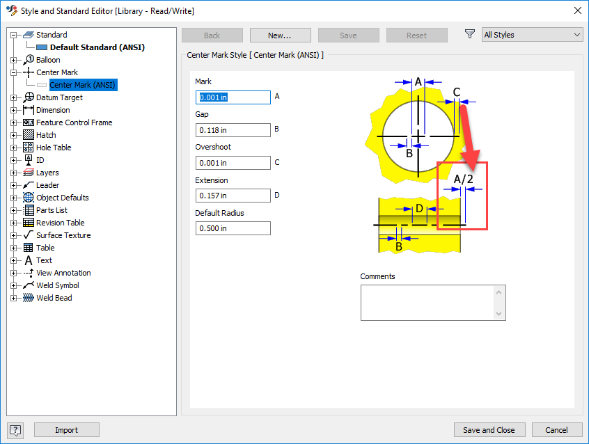Better / More Consistent Control over Center Mark Centerline Style or ...